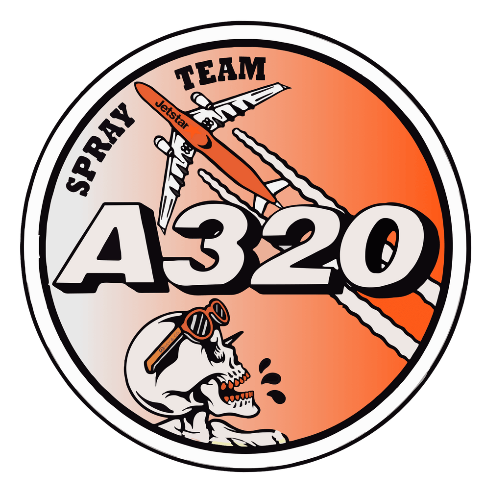 A320 Spray Team Sticker | Jetstar Aviation Sticker | Nav & Co